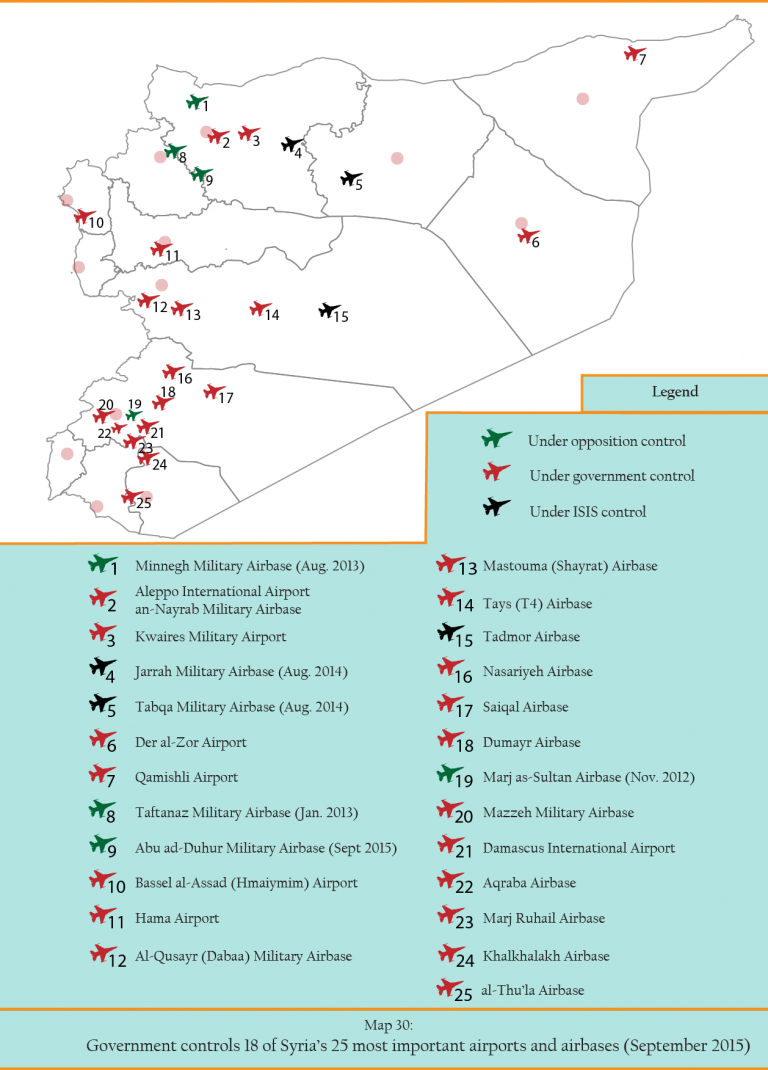 MAP 30 Airports in Syria as of September 2015 - The Aleppo Project